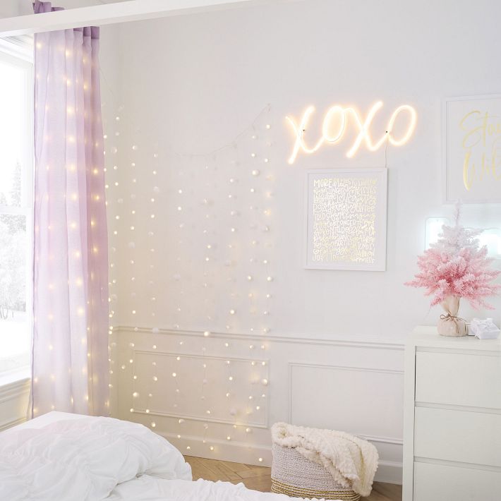Pink Ombre Lit Flocked Mini Tree | Pottery Barn Teen