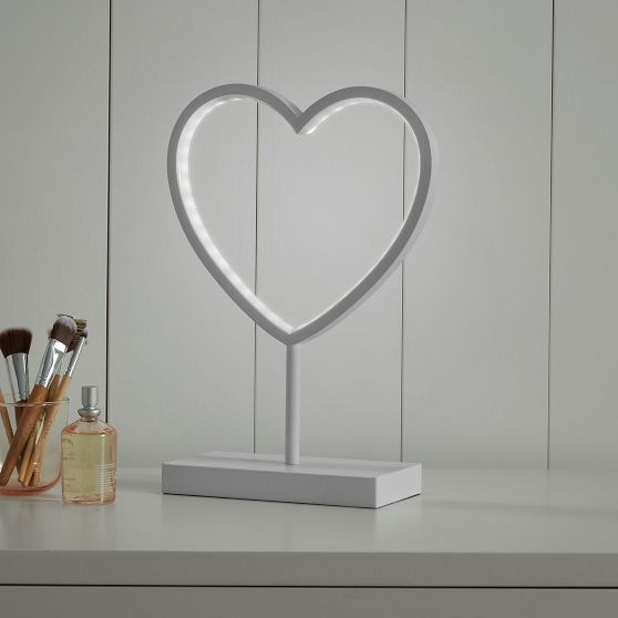 LED Heart Tabletop Light | Pottery Barn Teen