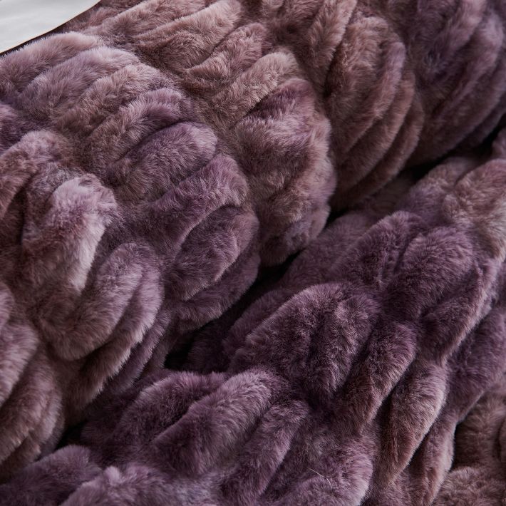 Ruched Faux-Fur Comforter | Pottery Barn Teen