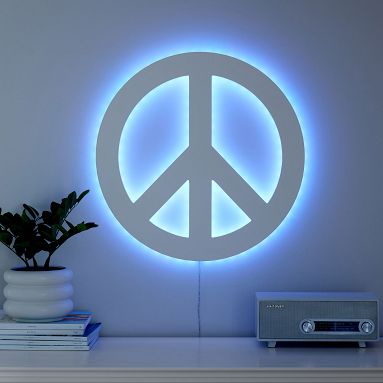 Light-Up Peace Sign | Pottery Barn Teen