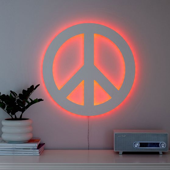 Light-Up Peace Sign | Pottery Barn Teen