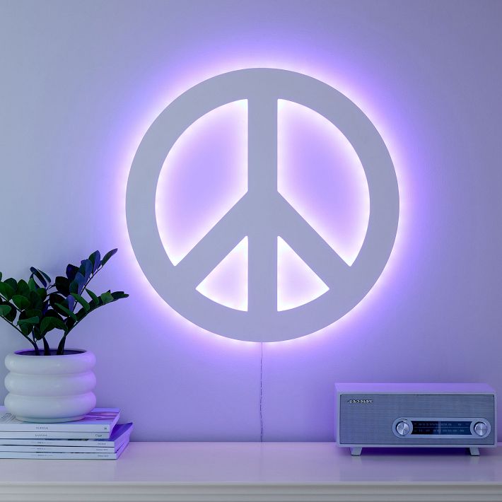 Light-Up Peace Sign | Pottery Barn Teen
