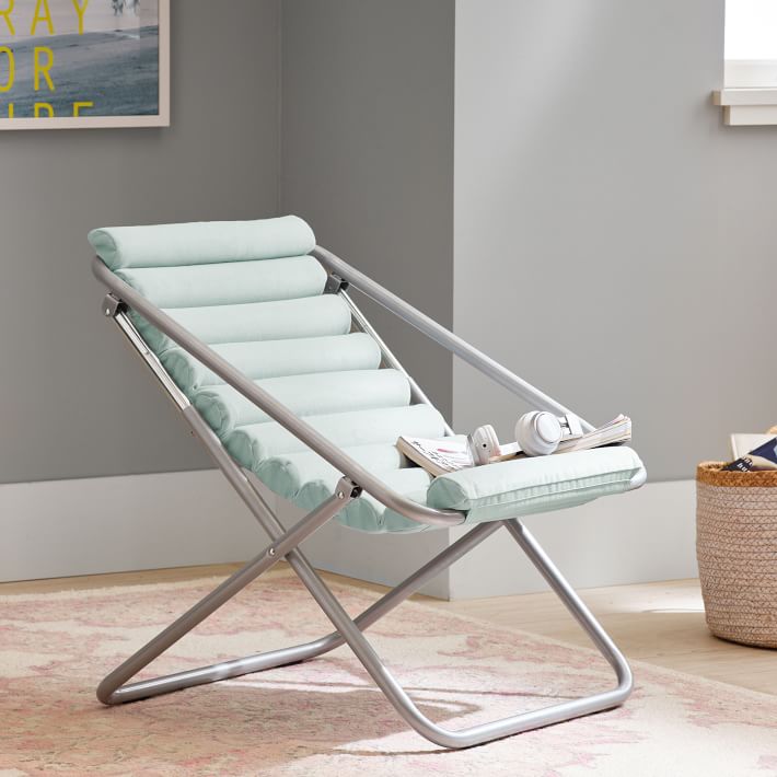 Performance Everyday Velvet Pool Channeled Sling Chair | Pottery Barn Teen