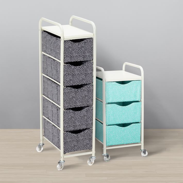 Ready-To-Roll Storage Cart - Mini Dot - Sale | Pottery Barn Teen