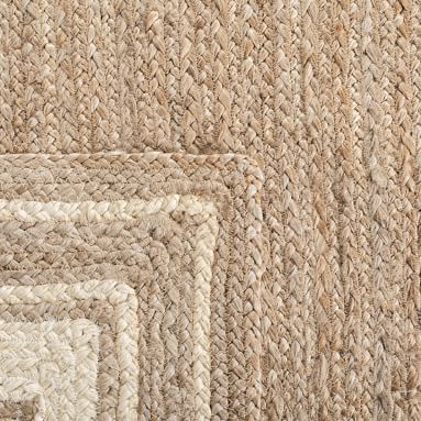 Ivory/Natural Border Jute Rug | Pottery Barn Teen