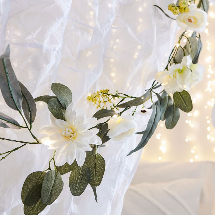 Open Box: White Floral Botanical Garland String Lights | Pottery Barn Teen