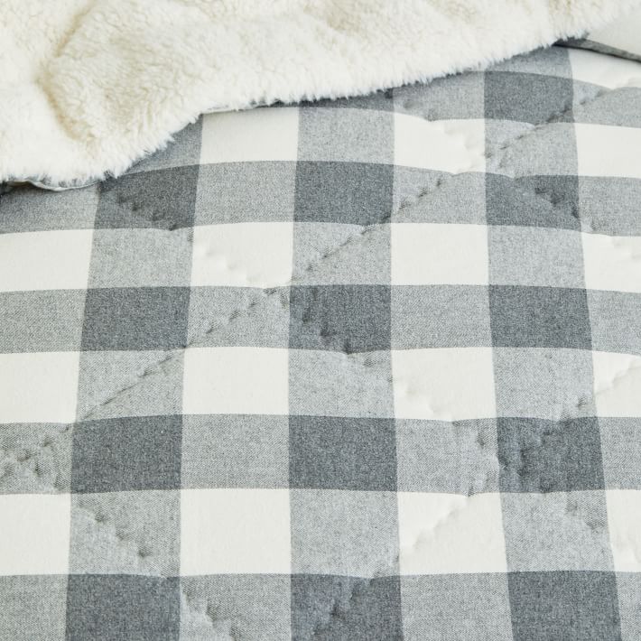Buffalo Plaid Sherpa Comforter | Pottery Barn Teen