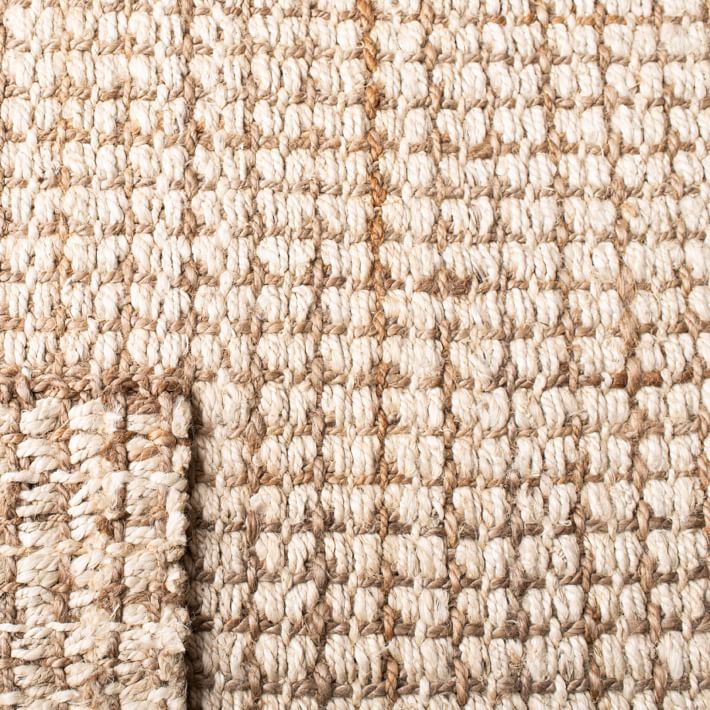 Light Brown Grid Jute Rug | Pottery Barn Teen