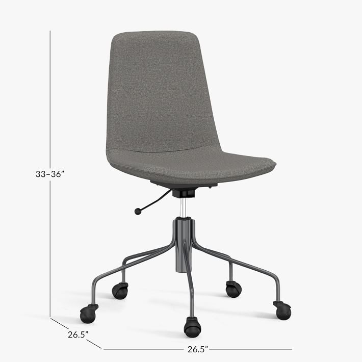 Chenille Tweed Modern Slope Swivel Desk Chair | Pottery Barn Teen