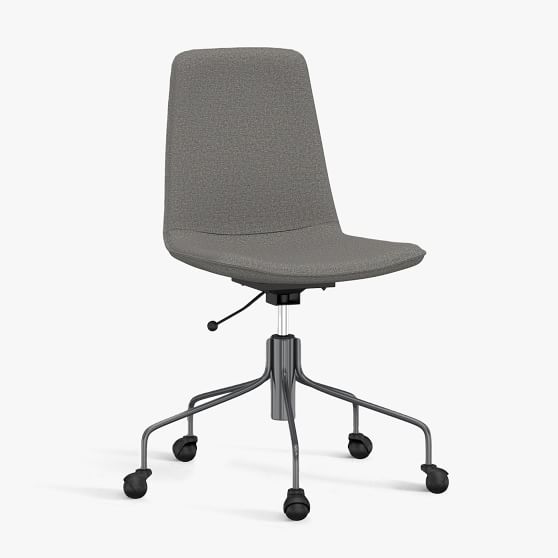 Chenille Tweed Modern Slope Swivel Desk Chair | Pottery Barn Teen