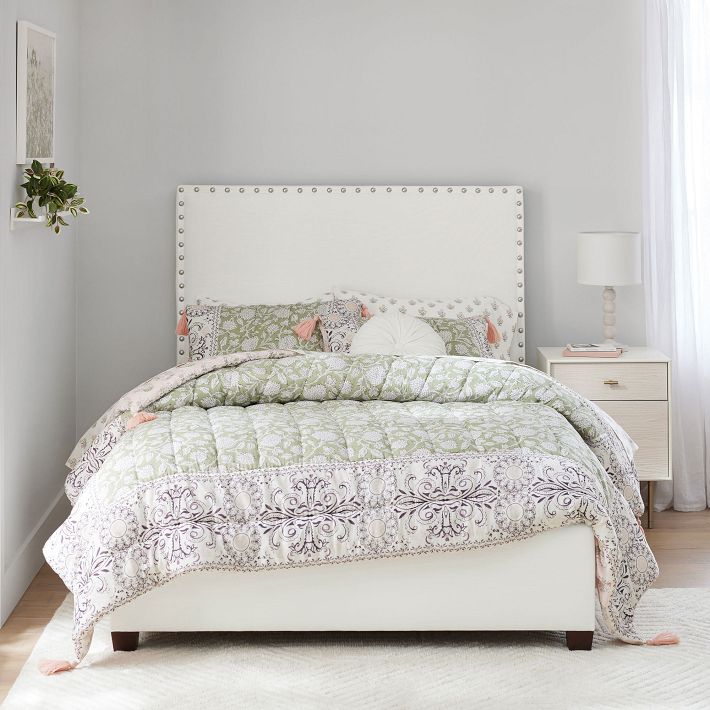 Raleigh Upholstered Square Bed | Teen Bed | Pottery Barn Teen