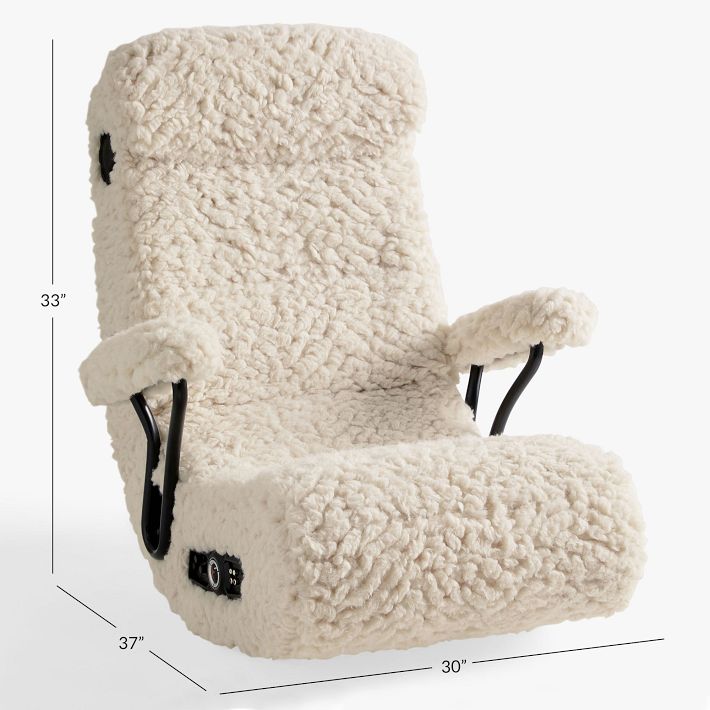 Jumbo Sherpa Natural Got Game Chair | Pottery Barn Teen