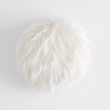Himalayan Faux-Fur Round Pillow | Pottery Barn Teen