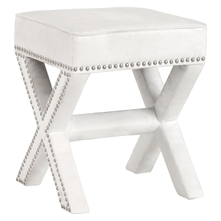 Studded X-Frame Ottoman | Pottery Barn Teen