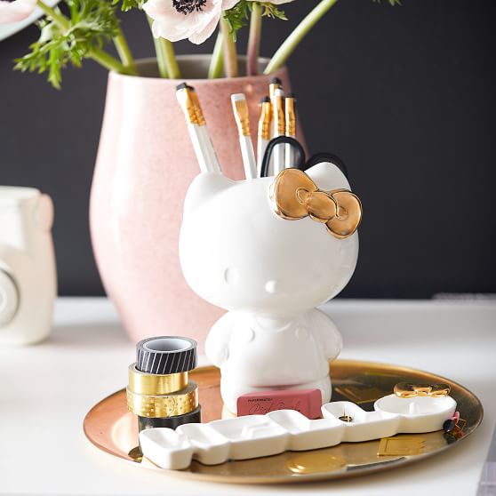 Hello Kitty® Pencil & Brush Holder | Desk Accessories | Pottery Barn Teen
