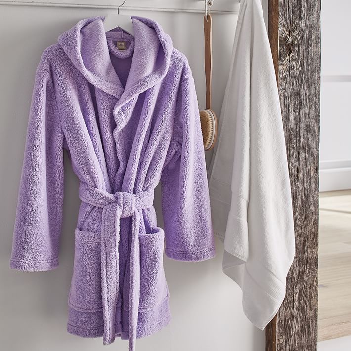 Short Hooded Plush Teen Robe | Pottery Barn Teen