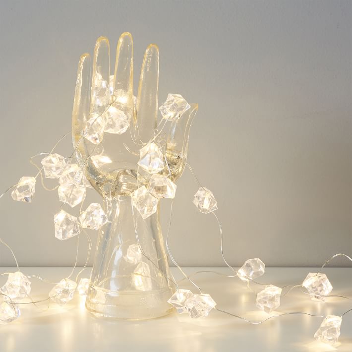 Crystal Rock String Lights For Bedroom | Pottery Barn Teen