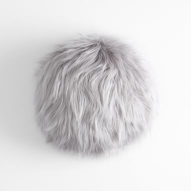 Himalayan Faux-Fur Round Pillow | Pottery Barn Teen