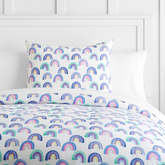Merry Rainbow Flannel Girls Duvet Cover | Sale | Pottery Barn Teen