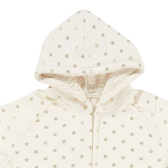 Ivory Shimmer Star Onesie Pajamas | Pottery Barn Teen