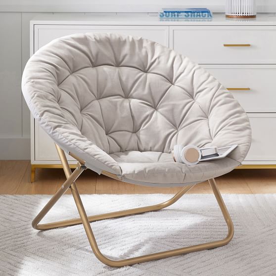 Lustre Velvet Light Gray Hang A Round Chair | Pottery Barn Teen