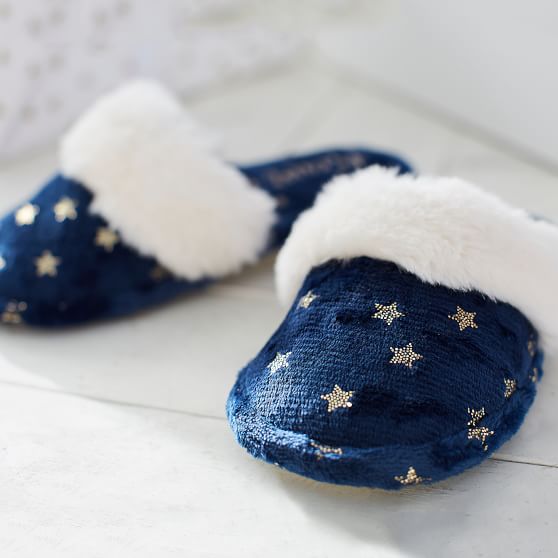 Royal Navy Shimmer Star Teen Slippers | Pottery Barn Teen