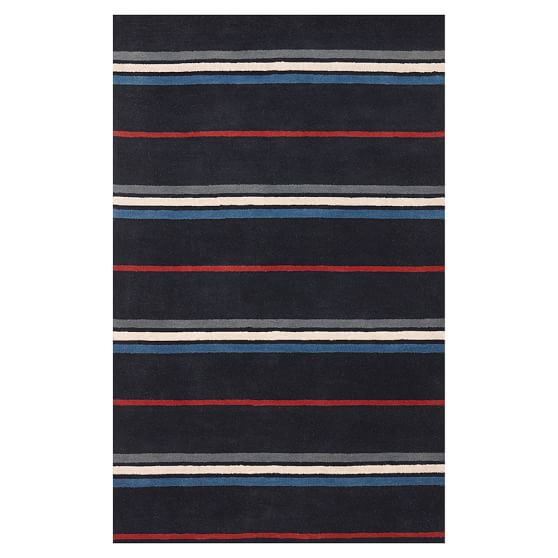 Sea Island Stripe Rug - Navy - Sale | Pottery Barn Teen