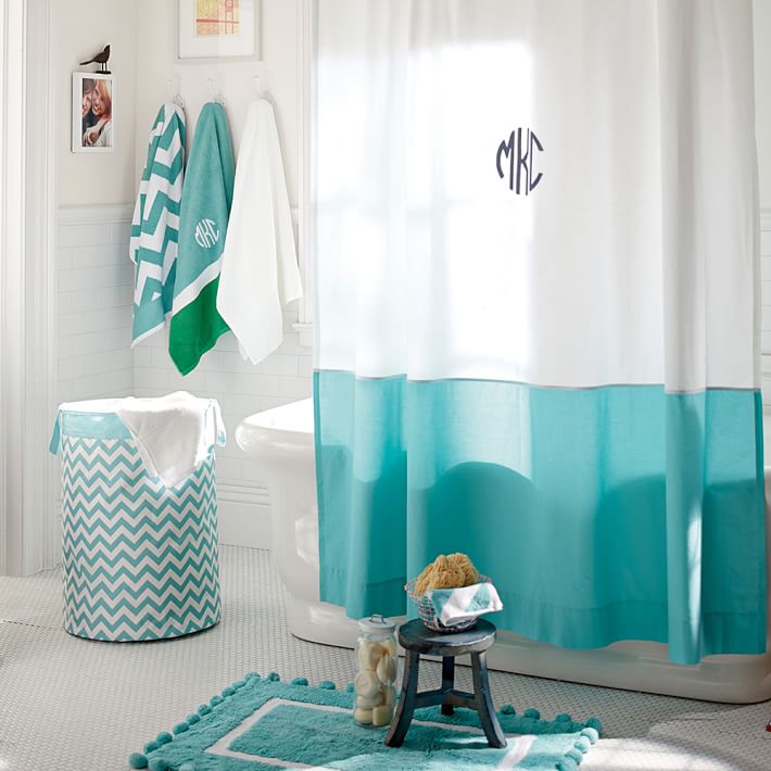 Pool Classic Border Teen Shower Curtain | Pottery Barn Teen