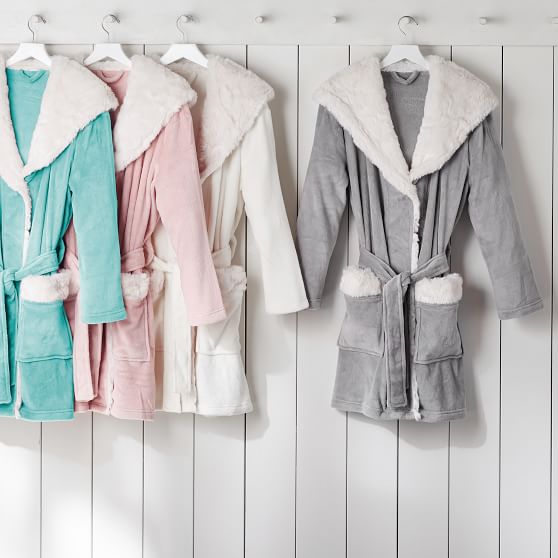 Polar Bear Hooded Faux-Fur Teen Robe | Pottery Barn Teen