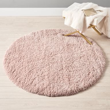 Blush Performance Round Luxe Shag Rug | Teen Rug | Pottery Barn Teen