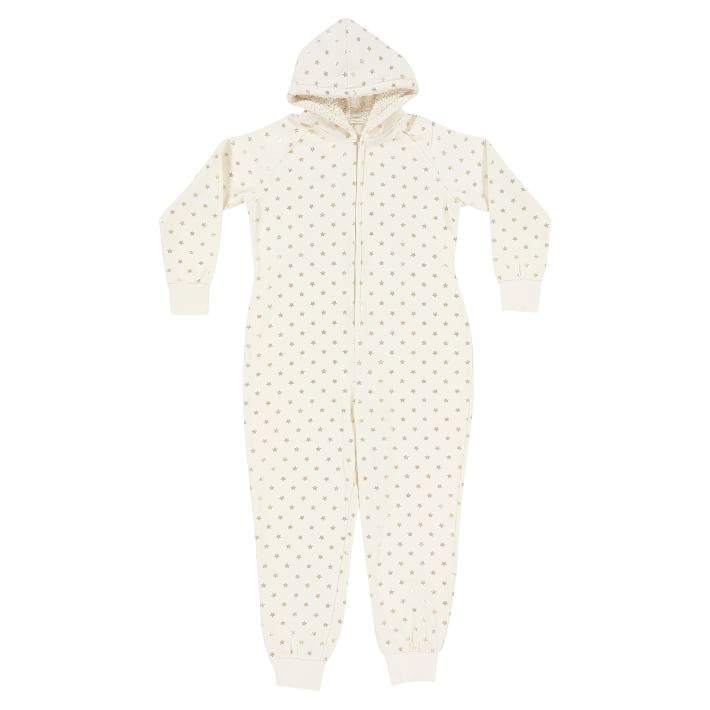 Ivory Shimmer Star Onesie Pajamas | Pottery Barn Teen