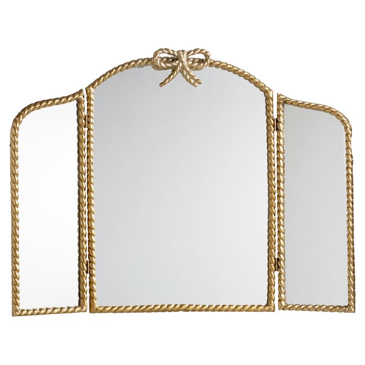 Braided Bow Trifold Makeup Mirror | Beauty Accessories | Pottery Barn Teen