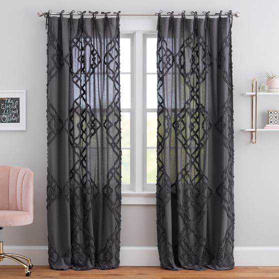 Tufted Diamonds Curtain | Teen Curtains | Pottery Barn Teen