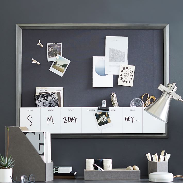 Pinboard with Dry Erase Calendar Cubby | Wall Organizers | Pottery Barn ...