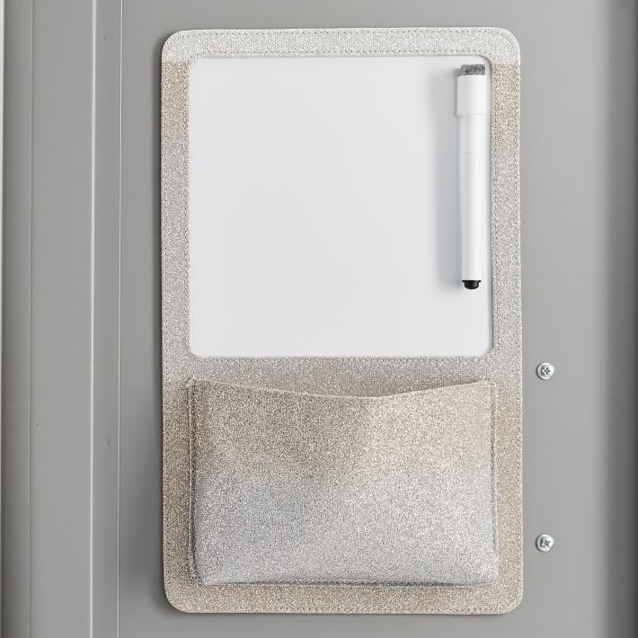Silver & Gold Ombre Glitter Dry Erase Locker Pocket | Pottery Barn Teen