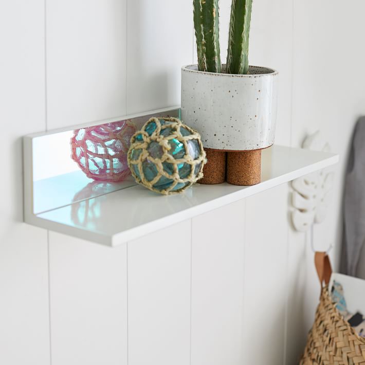 Iridescent Mirrored Floating Shelf | Pottery Barn Teen