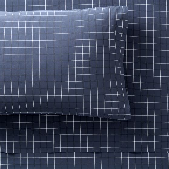 Mini Window Pane Organic Twin XL Sheets | Pottery Barn Teen