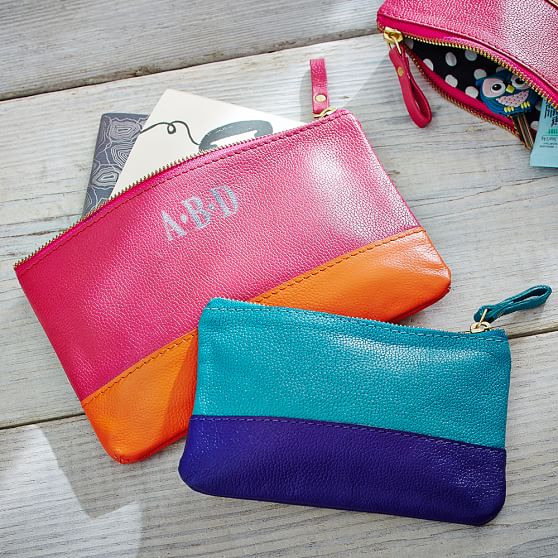 Caroline Leather Teen Makeup Bags | Pottery Barn Teen