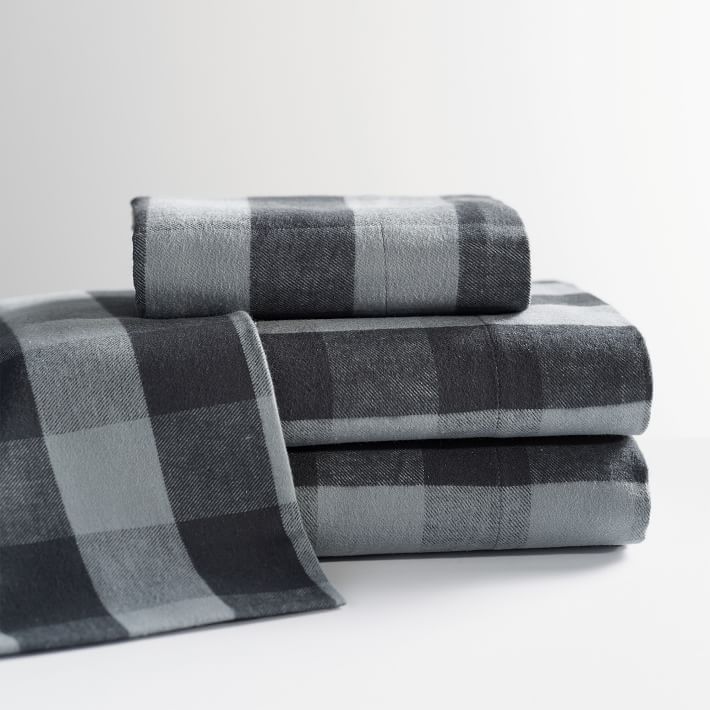 Buffalo Check Organic Flannel Boys Sheets | Pottery Barn Teen