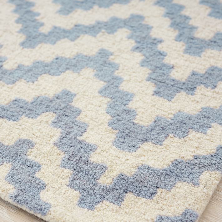 Blue Chevron Wool Rug | Teen Rug | Pottery Barn Teen