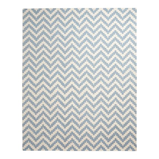 Blue Chevron Wool Rug | Teen Rug | Pottery Barn Teen