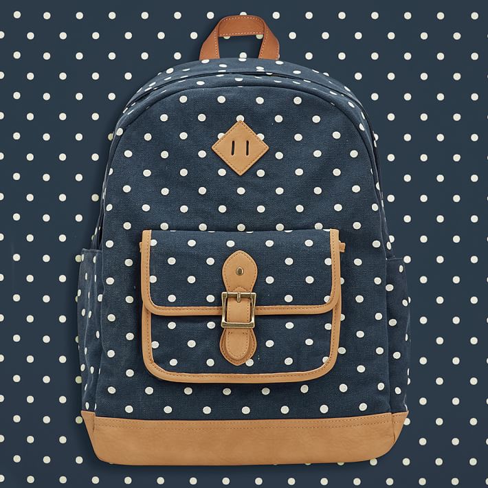 Navy Polka Dot Teen Backpack | Pottery Barn Teen