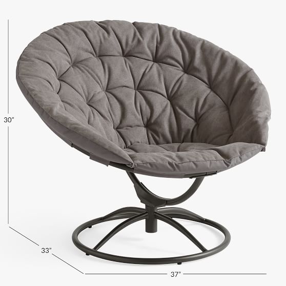 Enzyme Washed Canvas Gray Swivel Hang- A-Round Chair | Pottery Barn Teen