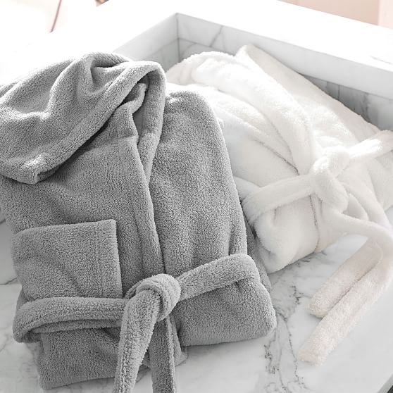 Classic Short Robe with Hood - White | Pottery Barn Teen