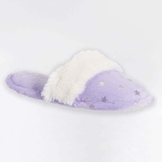 Lavender Shimmer Star Teen Slippers | Pottery Barn Teen