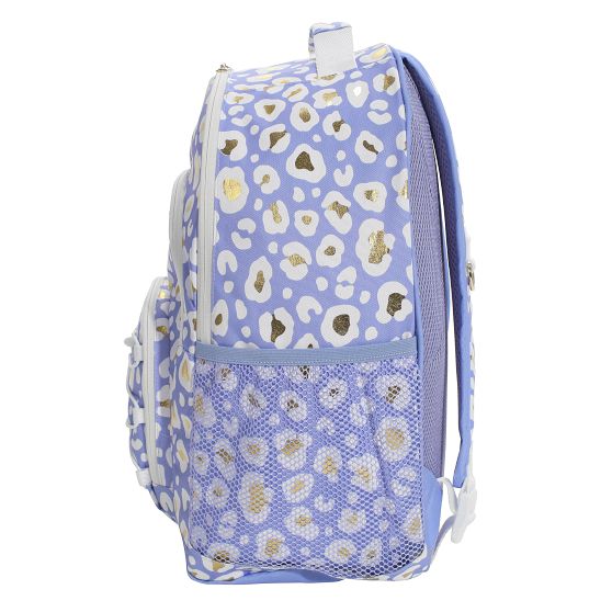 Lavender Metallic Leopard Backpack and Solid White Slim Water Bottle ...
