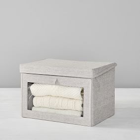 Gray Drop Front Storage Box | Pottery Barn Teen