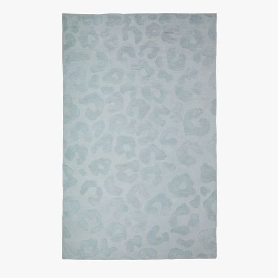 Leopard Performance Rug - Blue | Pottery Barn Teen