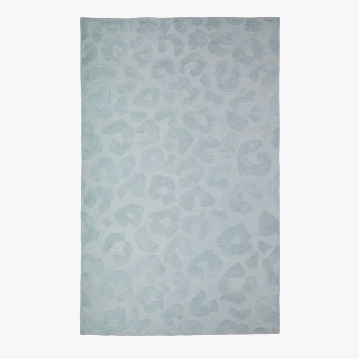 Leopard Performance Rug - Blue | Pottery Barn Teen