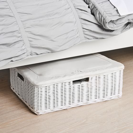 Woven Underbed Bin with Canvas Top | Pottery Barn Teen